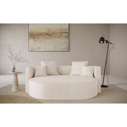 2,5-Sitzer, B:200cm H:98cm T:145cm, beige, LeGer Home by Lena Gercke, Sofas, "ISALIE, rundes Loungesofa, mit Kissen, perfekt gepolstert", moderne