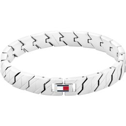 Tommy Hilfiger Herren Armband "LARS", 19cm, Edelstahl, weiß, Edelstahl, Armbänder, mit Emaille