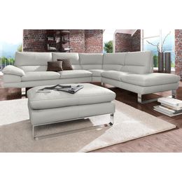 Ecksofa Calia italia, B:297cm H:87cm T:97cm, grau, NaturLeder Sorrento;Leder Bull, Wohnzimmer, Sofas, "Dave, italienisches Designsofa mit