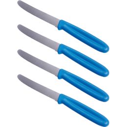 Tafelmesser, 4 Stk., blau, GSD HAUSHALTSGER&Auml;TE, Essmesser, mit Wellenschliff