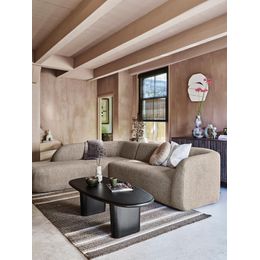 Ecksofa Woood, B:274cm H:77cm T:225cm, beige, Wohnzimmer, Sofas, "Sloping", gepolstert mit gewebter Chenille, frei im Raum stellbar, Breite 274 cm