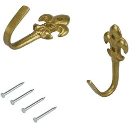 Raffhaken Liedeco, B:2,1cm H:4,8cm, grau, Metall, Raffhalter, "Lilie", f&uuml;r Seitenschals, Gardinen