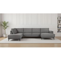 Wohnlandschaft OTTO HOME, B:345cm H:85cm T:210cm, braun, Struktur weich (100% Polyester);Luxus-Microfaser (100% Polyester);Webstoff (100% Polyester),