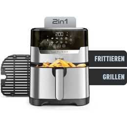 Tefal Fritteuse "Easy Fry & Grill Deluxe", B:27cm H:32,4cm T:36,1cm, silber, Fritteusen, f&uuml;r bis zu 6 Personen, 8 Programme, energiesparend, ohne &Ouml;l.