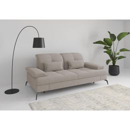 Sit & More 2,5-Sitzer SIT & MORE, B:202cm H:90cm T:122cm, grau, 100% Polyester, Sofas, "Amica, inkl. Sitztiefenverstellung und Armteilverstellung", wahlweise