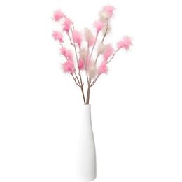 CREATIV HOME Tischvase "Vase mit Federzweigen", B/H/T: 27cm Ø 7,5cm, rosa, Vasen, für die moderne Einrichtung
