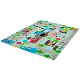 Kinderteppich Obsession, B:120cm H:10mm L:170cm, grau, Polyester, Teppiche, "My Torino Kids 231", Flachgewebe, Stra&szlig;en-Spiel-Teppich, Kinderzimmer