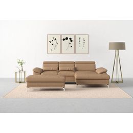 Sit & More Ecksofa SIT & MORE, B:295cm H:87cm T:180cm, braun, Wohnzimmer, Sofas, "Cabrio L-Form, B: 295 cm, mit Sitztiefen-, Arm- & Kopfteilverstellung", 2