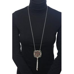 Damen Lange Kette "Karla", silber, Basic, Collezione Alessandro, Metall, Halsketten, extravaganter Anh&auml;nger