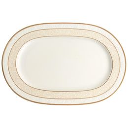 Villeroy & Boch VILLEROY & BOCH Servierplatte "Servierplatte Ivoire 35 x 24 cm weiß-gold", gold, Servierplatten