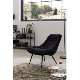 Relaxsessel Salesfever, B:76cm H:85cm T:85,6cm, schwarz, Wohnzimmer, Sessel, "Toulon - Komfortabler Loungesessel", mit XXL-Steppung, mit schwarzen
