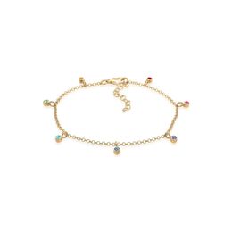 Elli Damen Armband "Bunt Geo Sommer Kristalle 925 Silber", 16cm,mit Steinen, Silber 925 (Sterlingsilber)gold, hellgr&uuml;n, Silber 925 (Sterlingsilber),