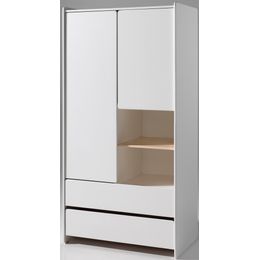 Kleiderschrank Vipack, B:90cm, wei&szlig;, Kinderzimmer, Schr&auml;nke, "Kiddy, mit funktioneller Einteilung und 2 Schubladen, stabil gebaut", bietet viel