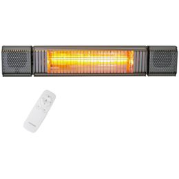 VASNER Heizstrahler "Bluetooth, grau, Appino BEATZZ", B:74cm H:13cm T:13,5cm, grau, Heizstrahler, Wand / Decke mit Musik & LED