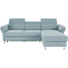 Sit & More Ecksofa SIT & MORE, B:259cm H:97cm T:172cm, blau, Flachgewebe (90% Polyester, 10% Polyamid);Luxus-Microfaser (100% Polyester);Struktur (100%