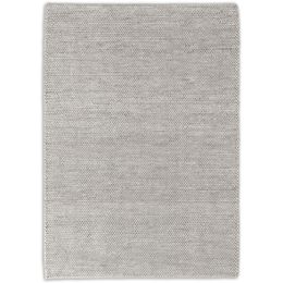 Sch&ouml;ner Wohnen Kollektion Wollteppich, B:70cm H:18mm L:140cm, grau, SCH&Ouml;NER WOHNEN-KOLLEKTION, Wolle, Teppiche, "Poppy 6024", hochwertiger Handweb, Wolle, Wohnzimmer, Sch&ouml;ner