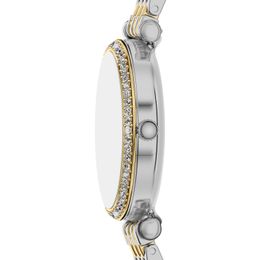 Fossil Damen Quarzuhr "CARLIE"gelbgoldfarben, edelstahlfarben, blau, Armbanduhren, Armbanduhr, Damenuhr, Edelstahlarmband, analog, Glassteine