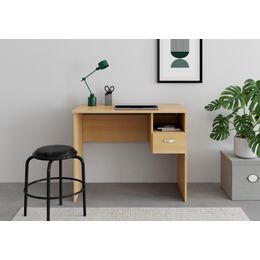 Schreibtisch, B:91cm H:72cm T:50cm, braun, VOGL MÖBELFABRIK, Büro, Tische, "Flo", Schülerschreibtisch auch mit Tastaturauszug erhältlich, Breite 91 cm