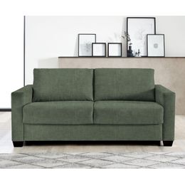 Schlafsofa Bali, B:195cm H:20cm, grün, 100% PES, Wohnzimmer, Sofas, "Denver, Dauerschläfer", in 140er und 160er Breite, inkl. Ergoflex-Unterfederung