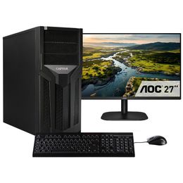 Captiva Business-PC-Komplettsystem "Workstation I75-747 TFT Bundle", Microsoft Windows 11 Home (64 Bit), 32 GB RAM 1.000 GB SSD, schwarz,