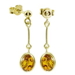 OSTSEE-SCHMUCK Damen Paar Ohrh&auml;nger "- Classic 8 x 5 mm - Gold 333/000 - Bernstein", Gelbgold 333, gold, Gelbgold 333, Ohrringe
