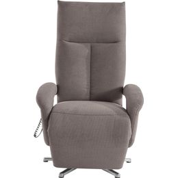 Sit & More TV-Sessel SIT & MORE, B:74cm H:112cm T:82cm, grau, 90%Polyester, 10%Polyamid, Sessel, "Tycoon mit Kopfteilverstellung und 360 Drehfunktion",