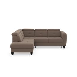 Sit & More Ecksofa SIT & MORE, B:249cm H:85cm T:195cm, grau, Wohnzimmer, Sofas, "Belluci L-Form", inklusive Federkern, wahlweise mit Bettfunktion und Bettkasten