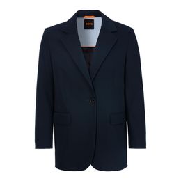 BOSS Orange Damen Kurzblazer "Jasoina Premium Damenmode", blau, Gr. 38, unifarben, Web, Obermaterial: 70% Polyester, 24% Viskose, 6% Elasthan,