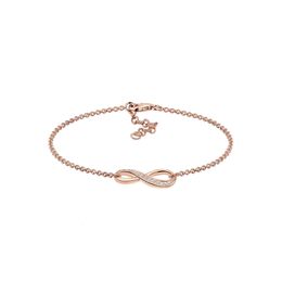 Elli Damen Armband "Infinity/Unendlichkeit mit Zirkonia 925 Silber", 20cm,mit Steinen, Silber 925 (Sterlingsilber), rosa, Silber 925
