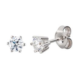 OROLINO Damen Paar Ohrstecker "Gold 750 mit 2x Brillant zus. 0,50 ct.", one-size, 0,5 SI = kleine Einschl&uuml;sse, Gold, wei&szlig;, Gold, Ohrringe