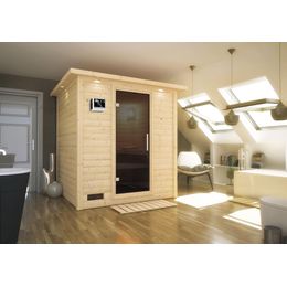 Karibu Sauna "Menja", Bio-Kombiofen, externe Steuerung, 9 kW, beige, Saunen, Ofen 9 kW Bio externe Strg easy