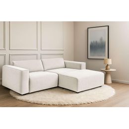Ecksofa Home Affaire, B:234cm H:71cm T:161cm, beige, 100% Polyester, Wohnzimmer, Sofas, "Noord mit Kedernaht, Breite 234 cm, L-Form", Cord, Struktur,