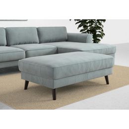Polsterhocker Trendmanufaktur, B:123cm H:44cm T:74cm, blau, 88% Polyester, 12% Nylon, Hocker, "Lumber Jack", in moderner Optik, mit extra hohen F&uuml;&szlig;en