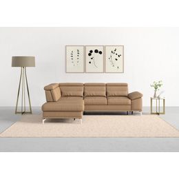 Sit & More Ecksofa SIT & MORE, B:274cm H:87cm T:230cm, braun, Wohnzimmer, Sofas, "Cabrio L-Form, B: 274 cm, mit Sitztiefen-, Arm- & Kopfteilverstellung", 3