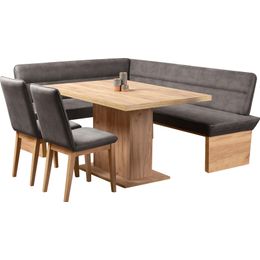 Eckbankgruppe Home Affaire, B:210cm H:89cm T:169cm, grau, FSC-zertifizierter Holzwerkstoff, FSC-zertifiziertes Massivholz, Polyester, Küche,