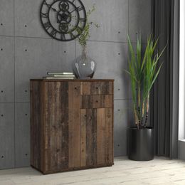 Kommode FORTE, B:73,7cm H:85,5cm T:34,8cm, braun, Dekorfolie, FSC-zertifizierter Holzwerkstoff, Flur, Sideboards, "Tempra", Breite 73,7 cm