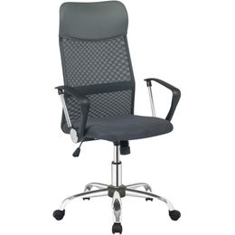 Drehstuhl Salesfever, B:62cm H:111cm T:60cm, grau, Polyester, Polyurethan, B&uuml;ro, St&uuml;hle, "Komfortabler Stuhl f&uuml;rs B&uuml;ro", Komfortabler B&uuml;rostuhl -