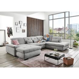 Ecksofa DIE PLANBAR, B:371cm H:85cm T:195cm, silber, 85% Polyester;15% Nylon, Wohnzimmer, Sofas, "MP-IN16012 L-Form, mit Federkern-Polsterung", inkl.