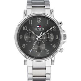 Tommy Hilfiger Herren Multifunktionsuhr "DANIEL", silber, Armbanduhren, Quarzuhr, Armbanduhr, Herrenuhr, Datum, Edelstahlarmband