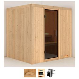 Karibu Sauna "Dima", Saunaofen, integrierte Steuerung, 3,6 kW, beige, Saunen, Ofen 3,6 kW intgr. Strg