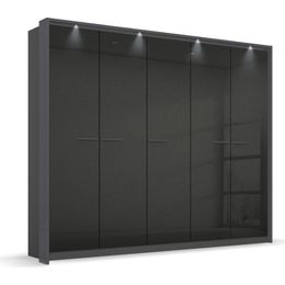 Dreht&uuml;renschrank Rauch, B:230cm H:231cm T:58cm, grau, Holzwerkstoff, Schr&auml;nke, "Kleiderschrank Schrank Garderobe W&auml;scheschrank Ankleide OTELI", inkl.