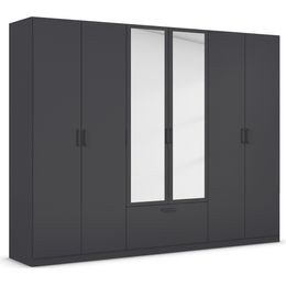 Dreht&uuml;renschrank Rauch, B:270cm H:210cm T:54cm, grau, Holzwerkstoff, Schr&auml;nke, "Kleiderschrank Schrank Garderobe W&auml;scheschrank BARI mit Spiegel", mit