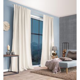 Gardine Home Wohnideen, B:135cm H:245cm, wei&szlig;, Chenille, Polyester, Wohnzimmer, Gardinen, "PELLU", THERMOCHENILLE, UNI