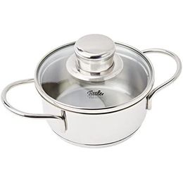 Fissler Kochtopf "H&auml;ppchen", 0,6 l + &Oslash; 12cm + H&ouml;he 6,5cm, silber, T&ouml;pfe, Induktions-geeignet, inklusive Glasdeckel