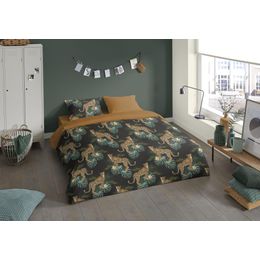 Wendebettw&auml;sche, schwarz, PURE LUXURY COLLECTION, Renforc&eacute;, Obermaterial: 100% Polyester, Bettw&auml;sche, "Jordan", Mikrofaser, 135x200, Pflegeleicht,