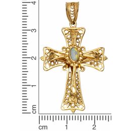 Firetti Damen Kreuzanh&auml;nger "Schmuck Geschenk Gold 375 Halsschmuck Anh&auml;nger Halskette Kreuz", Gelbgold 375, 2,95 g, gold, Gelbgold 375,