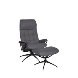 stressless "London" Set, Relaxsessel mit Hocker, mit Hocker, High Back, mit Star Base, Gestell Schwarz