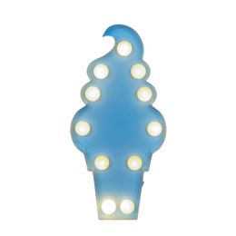 MARQUEE LIGHTS LED Dekolicht "Icecream", 11, H: 23cm, 1 Stk., blau, Leuchten, Wandlampe,Tischlampe Eis, Eistüte, Eiscreme 11 Leuchtmittel - 11x23 cm