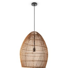 Paco Home Pendelleuchte "VIHMA", Ø 52cm H: 67cm, braun, Esszimmer, Leuchten, Rattan Pendelleuchte Esstischlampe Natürlich LED Boho Rustikal E27