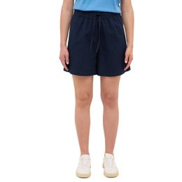 Mustang Damen Shorts "Damen Style Charlottesville", blau, Gr. XL, unifarben, 75% Baumwolle, 25% Leinen, Hosen